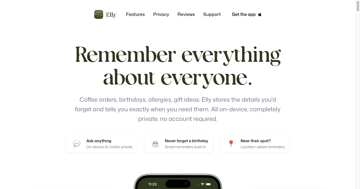 Elly — Remember what matters about the people you care about